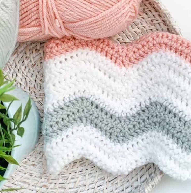 Crochet Ripple Baby Blanket Pattern - My Sweet Crochet
